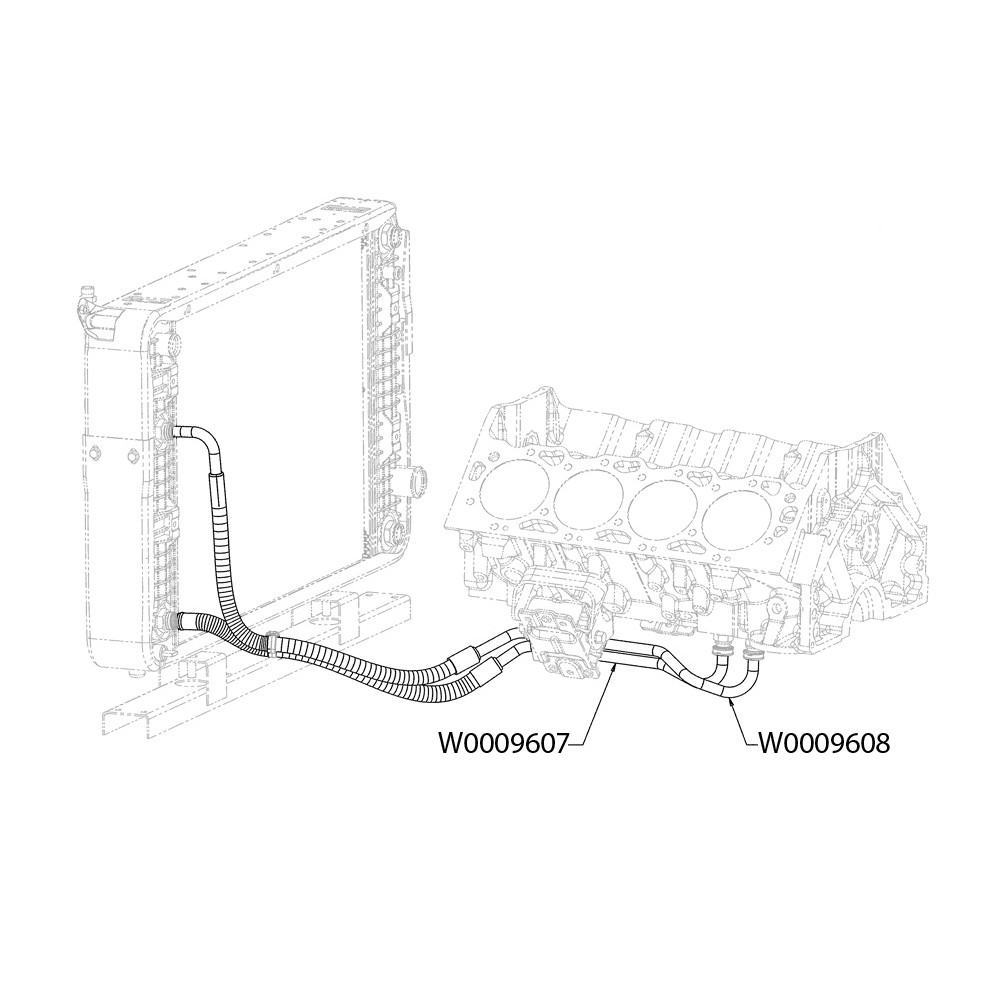 W0009607 - Hose Asm - Engine Oil Cooler Outlet, Engine Inlet ...