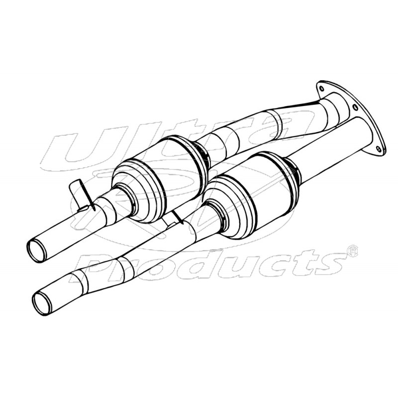 W0012320 - Exhaust Muffler Asm W/ Exhaust Pipe & 3 Way Catalytic ...
